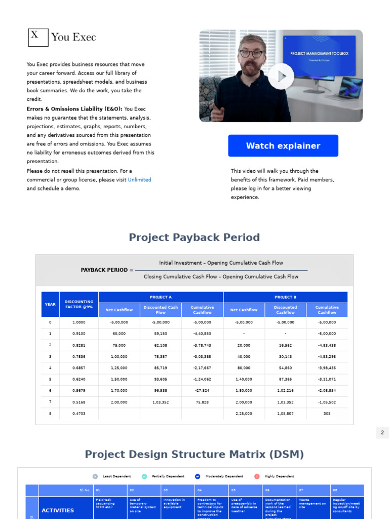 You Exec - Ultimate Project Management Toolbox Free | PDF