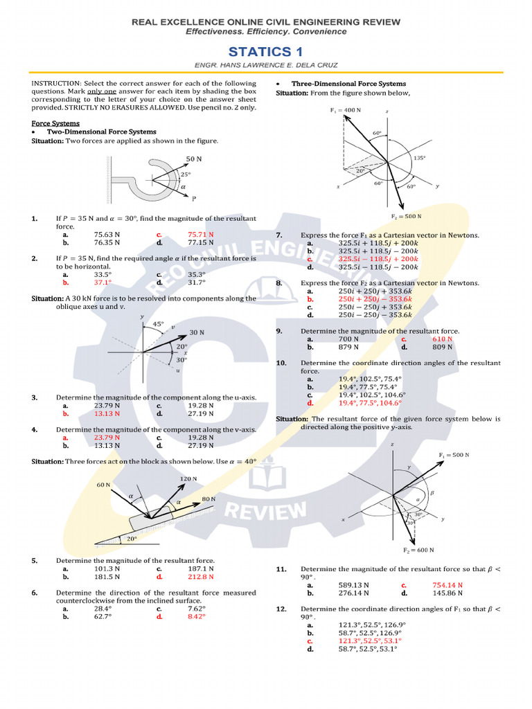 Statics 1 | PDF