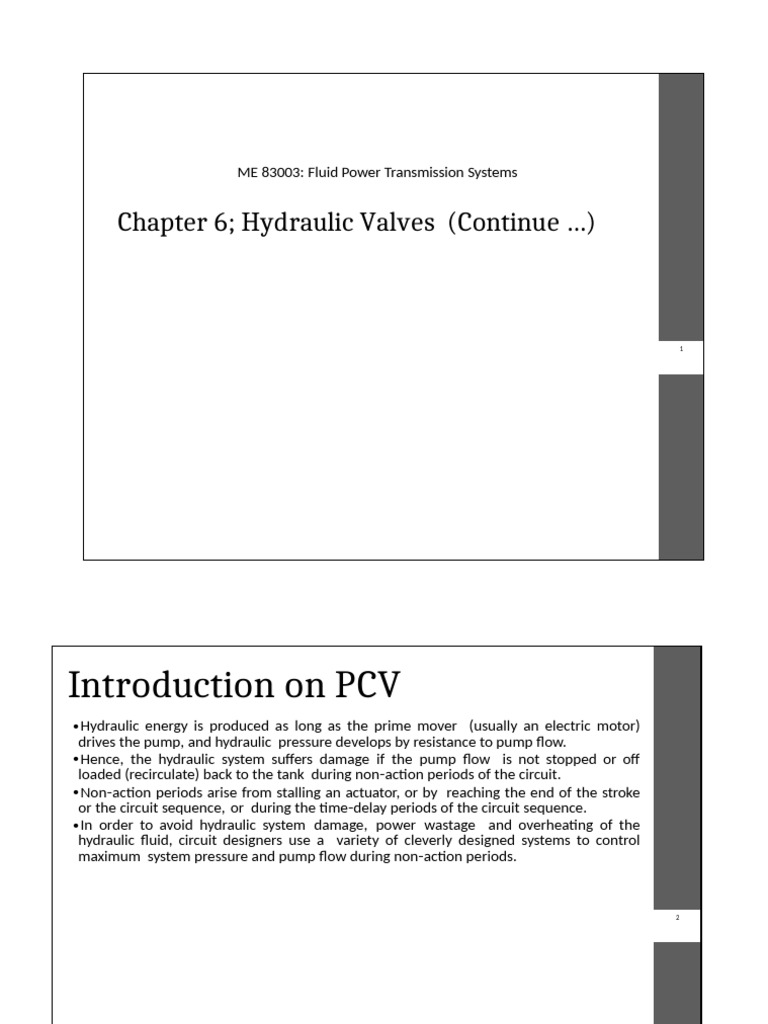 Chapter 6 - Hydraulic Valves - Part 2 | PDF