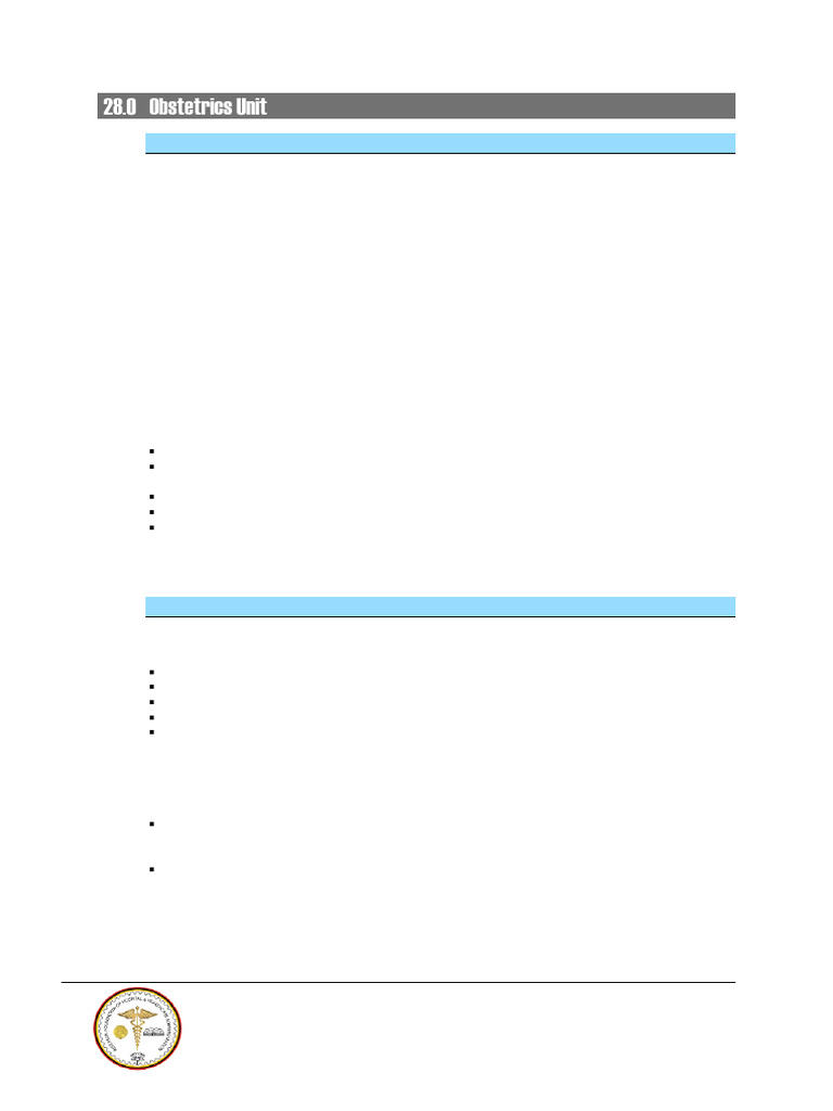 Part B Obstetrics Unit | PDF
