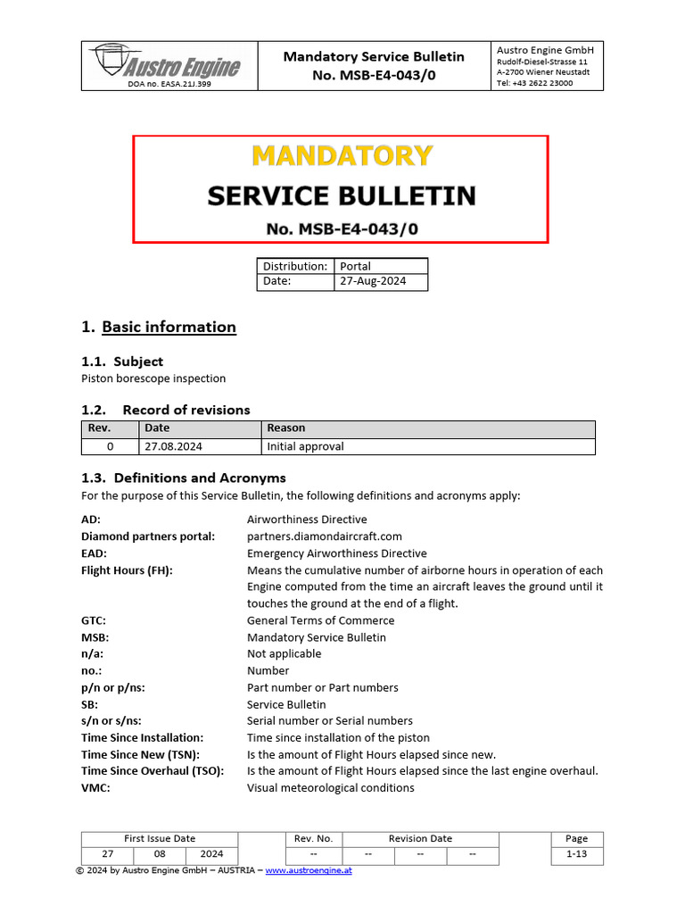 Piston borescope inspection | PDF