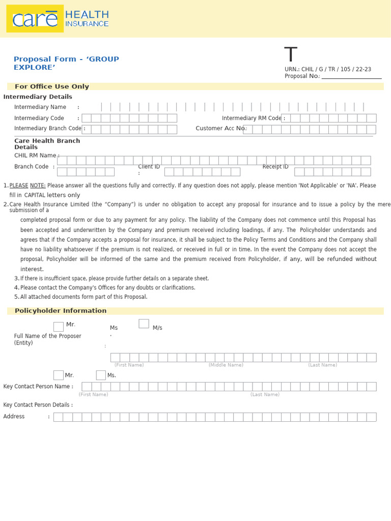 Group Explore Proposal Form | PDF
