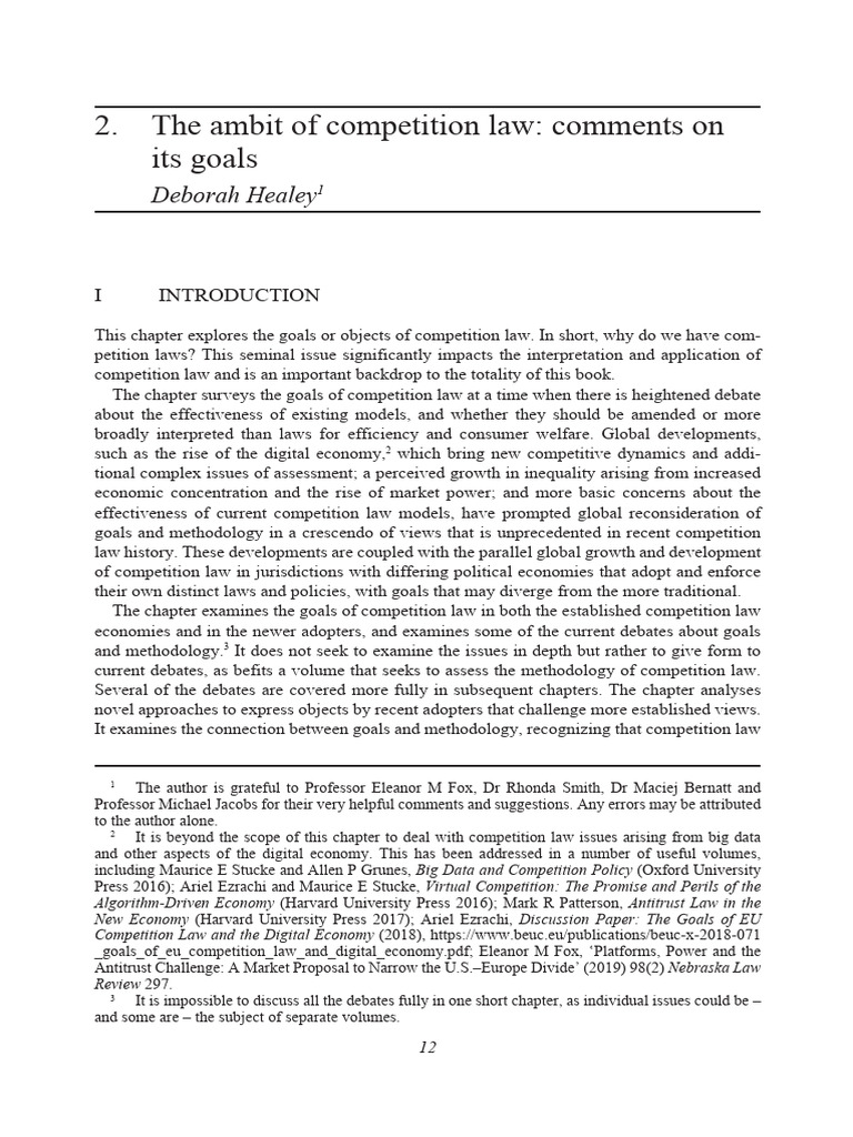 Chapter 2 Research Handbook On Methods and Models of Competition Law ...