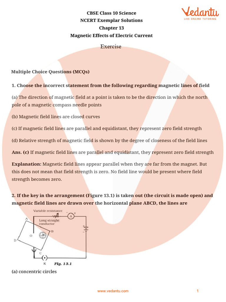 NCERT Exemplar For Class 10 Science Chapter 13 | PDF