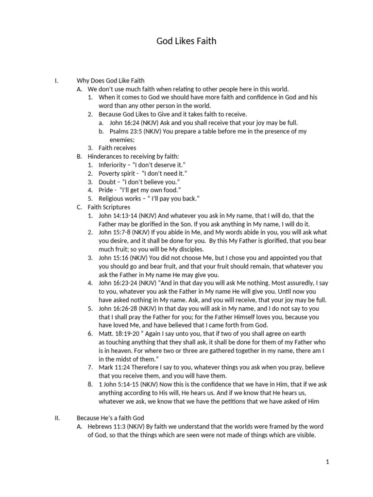 GFM Study Notes God Likes Faith | PDF