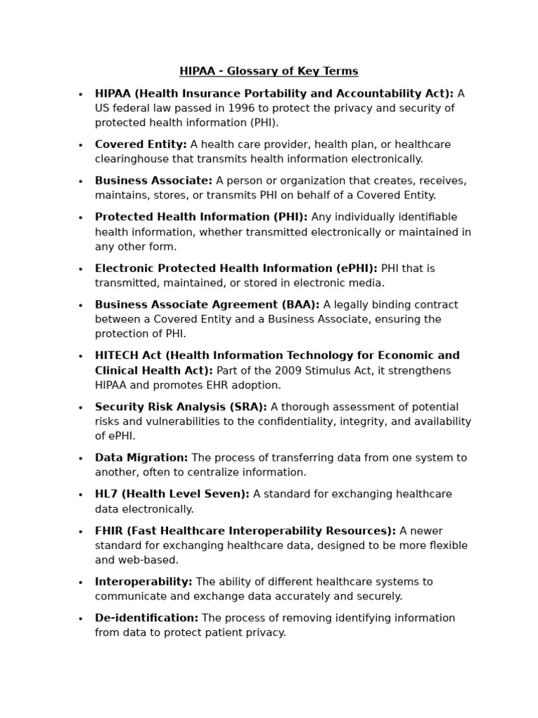 HIPAA Glossary of Key Terms | PDF