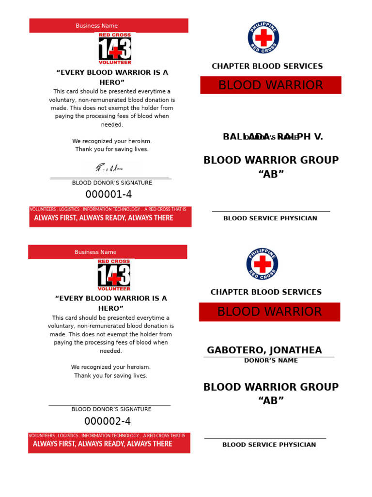 Blood Warrior Card AB | PDF