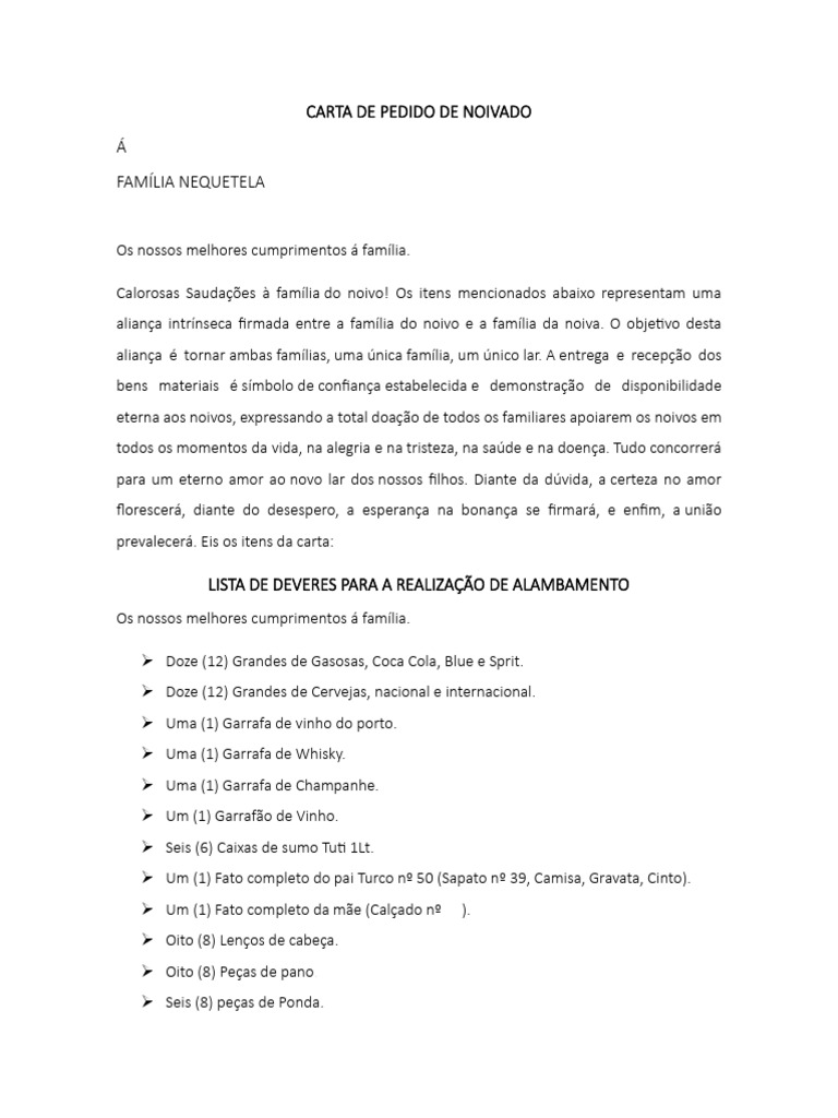 Carta de Pedido de Noivado-1 | PDF