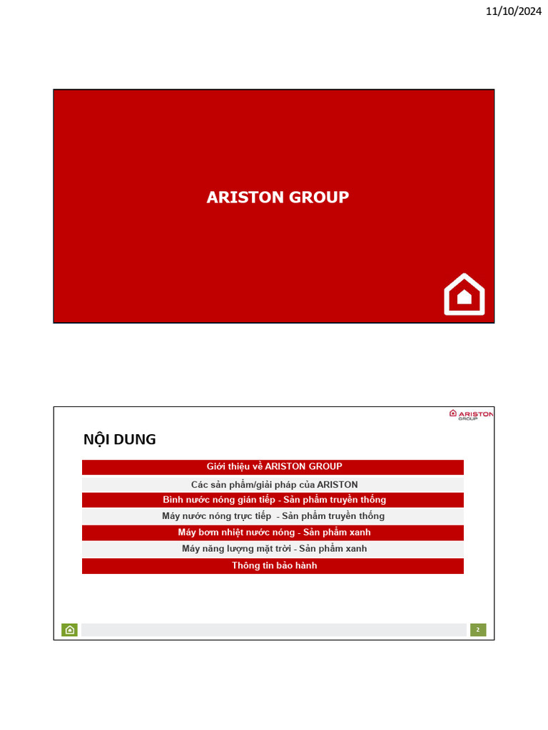 Ariston Product Range | PDF