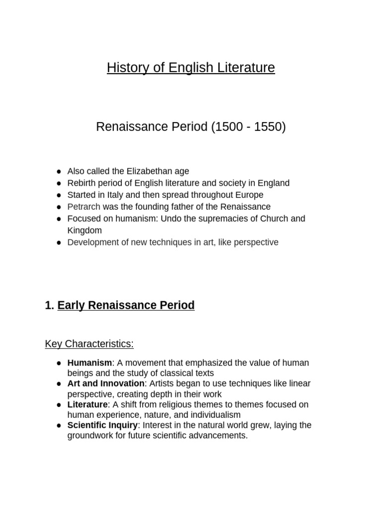 Renaissance Period Assignment | PDF
