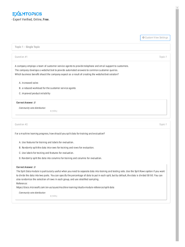 Expert Veri Ed, Online, Free.: Topic 1 - Single Topic | PDF