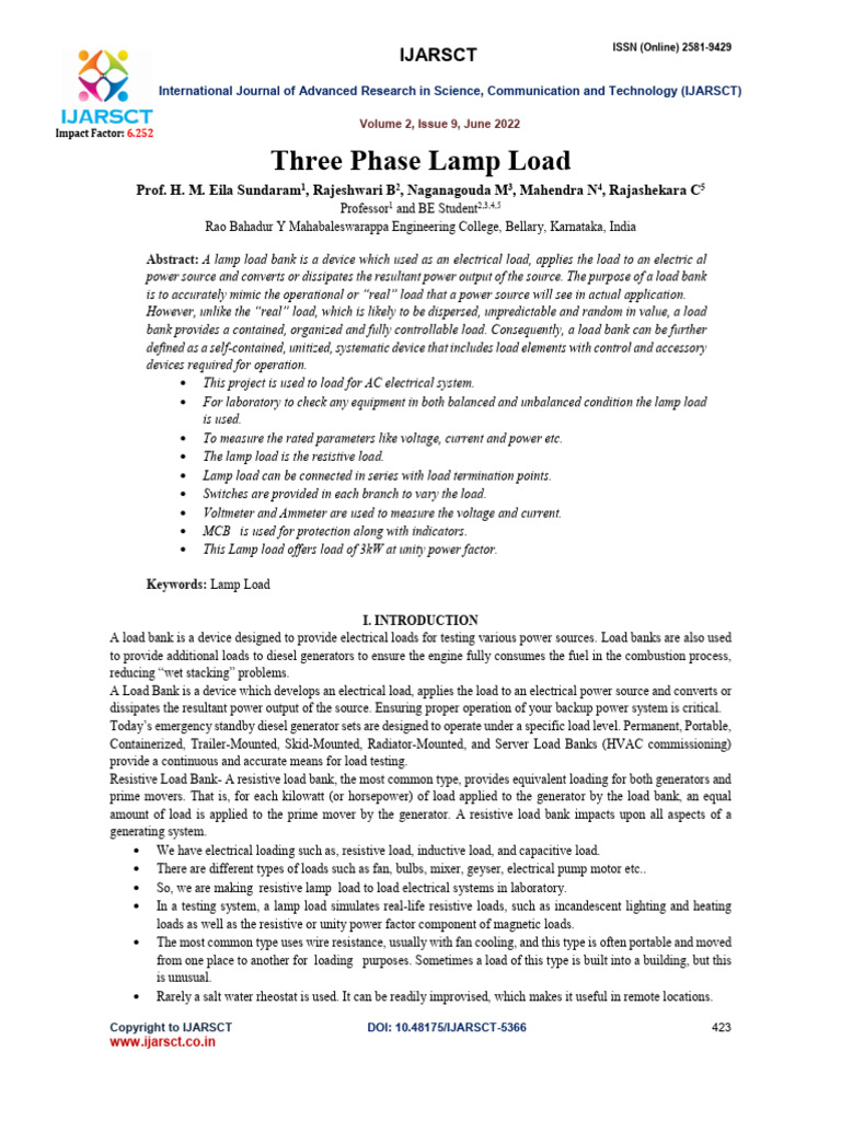 Lamp Load | PDF
