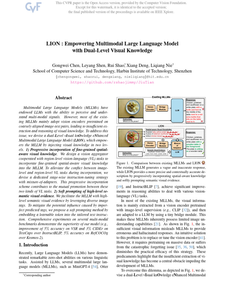 Chen LION Empowering Multimodal Large Language Model With Dual-Level ...