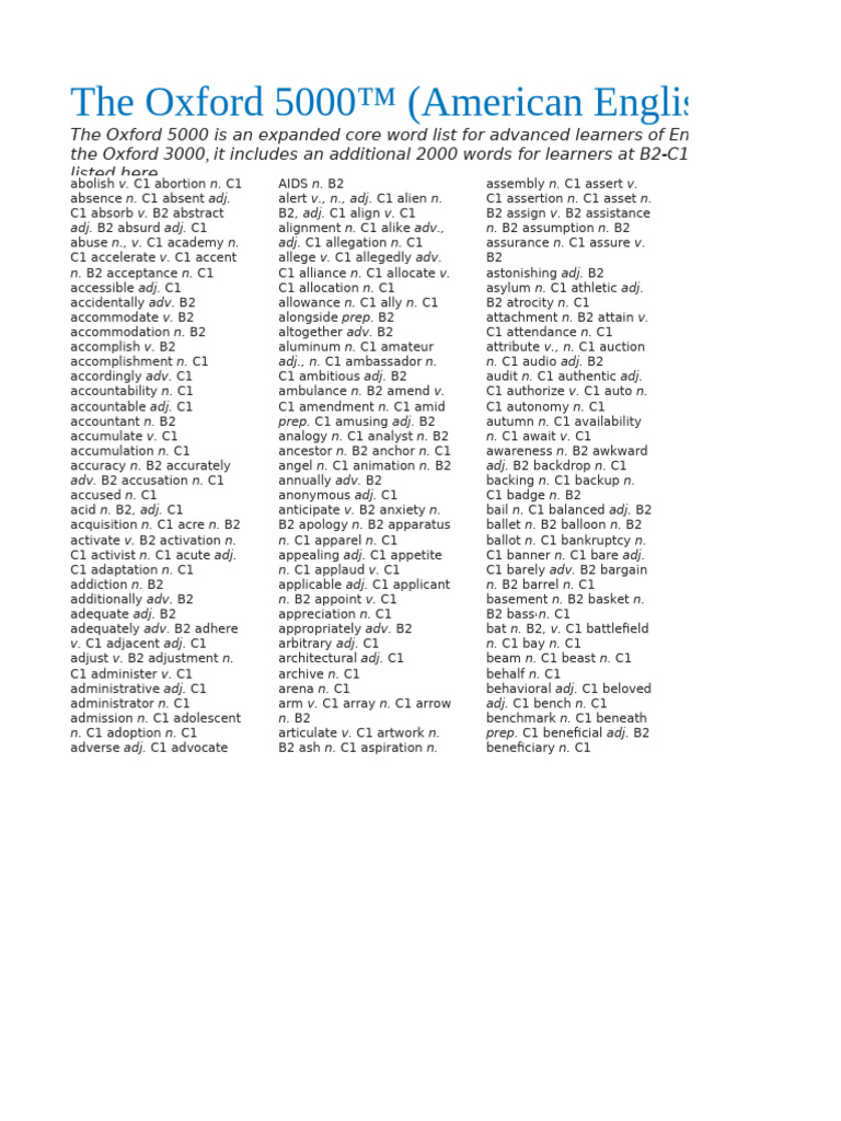 American Oxford 5000 | PDF