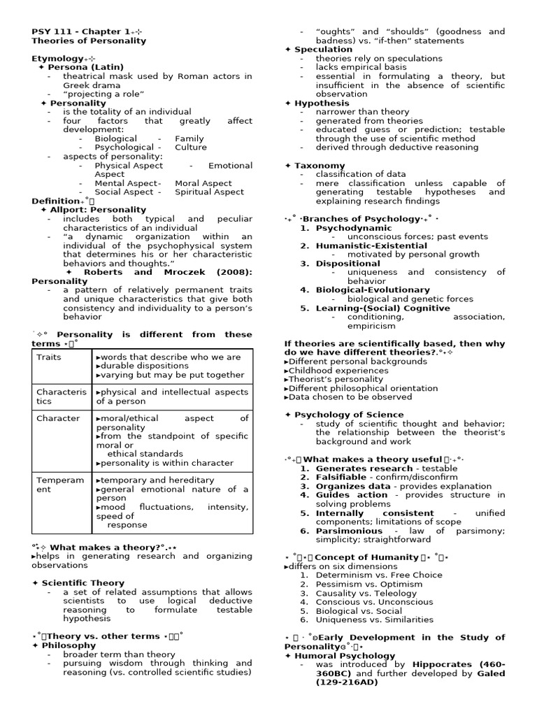 PSY 111 - Chapter 1 and 2 | PDF