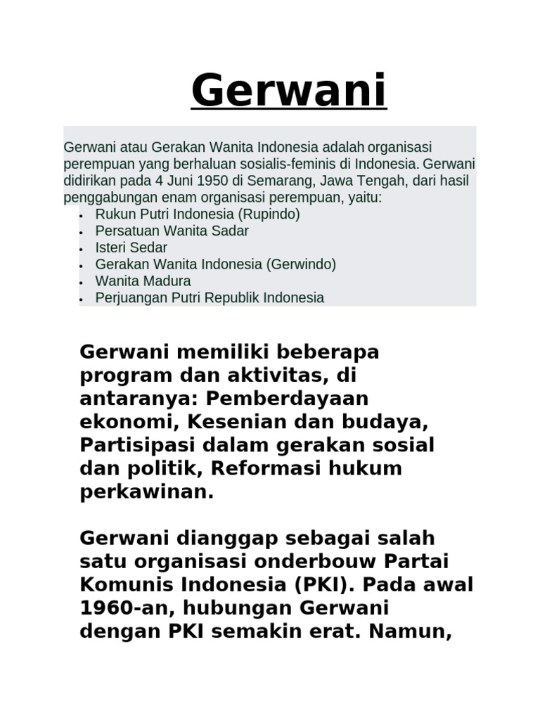 Gerwani | PDF