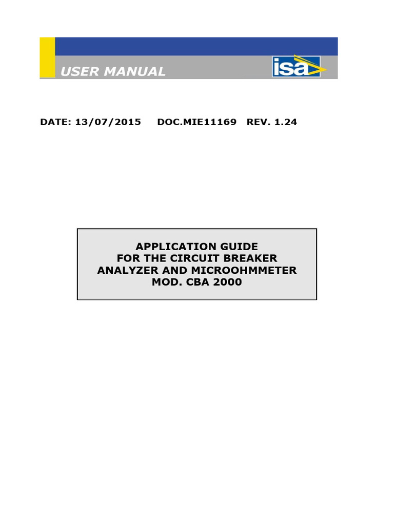 Mie11169-Cba2000 Application Guide | PDF
