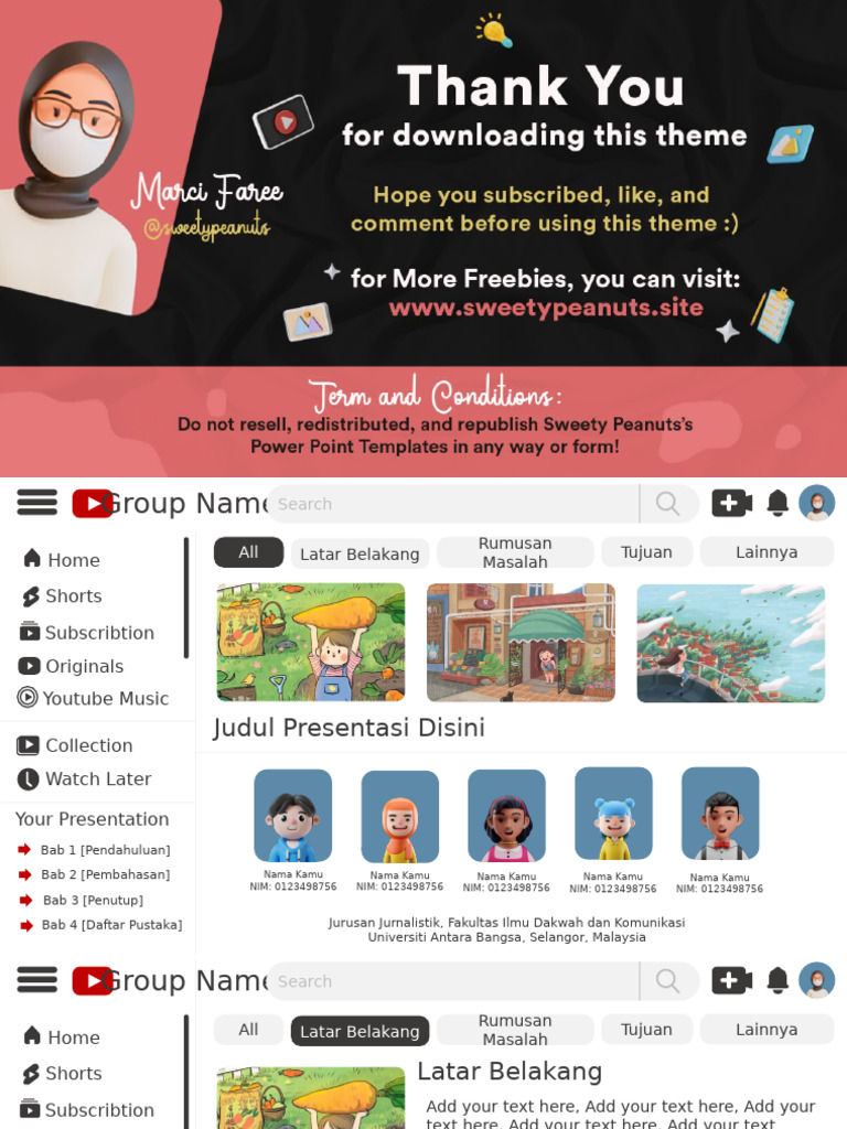 Youtube Inspired PPT Template (With Animated Text and Hyperlink) by # ...