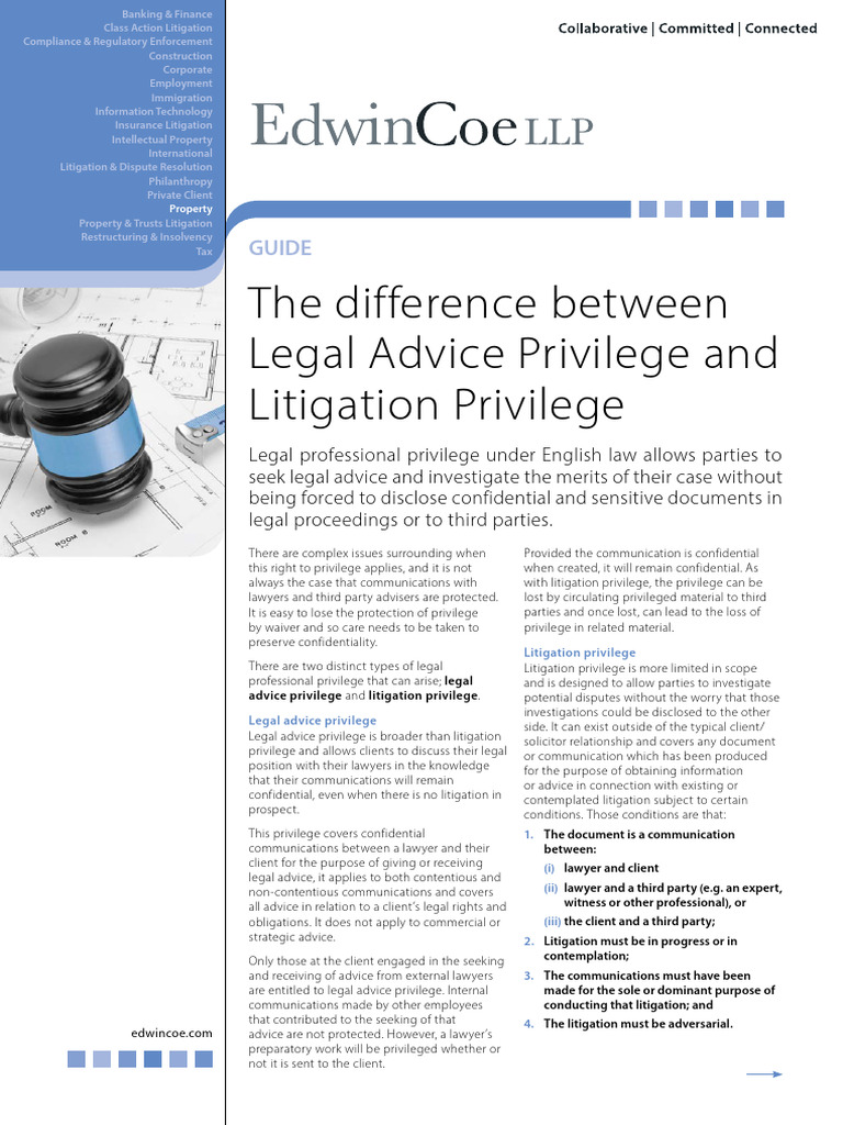 Understanding Litigation Privilege in Law | PDF | Lawsuit | Justice