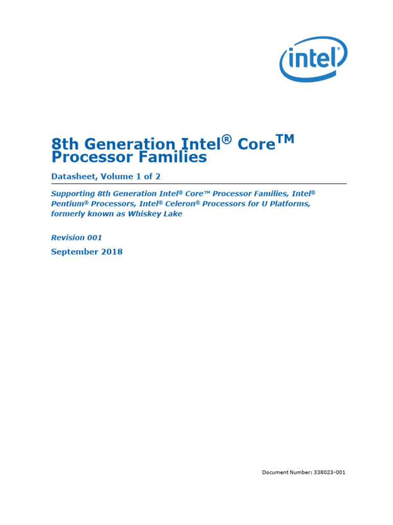8th Gen Core Datasheet Vol 1 | PDF