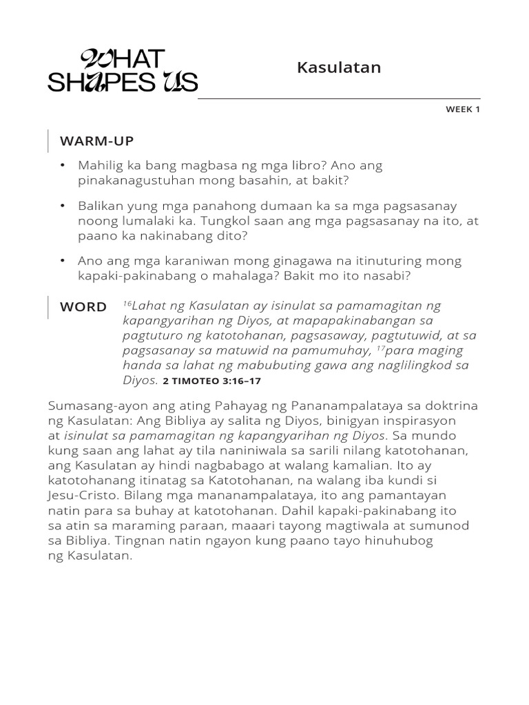 What Shapes Us 1 Kasulatan Mobile | PDF