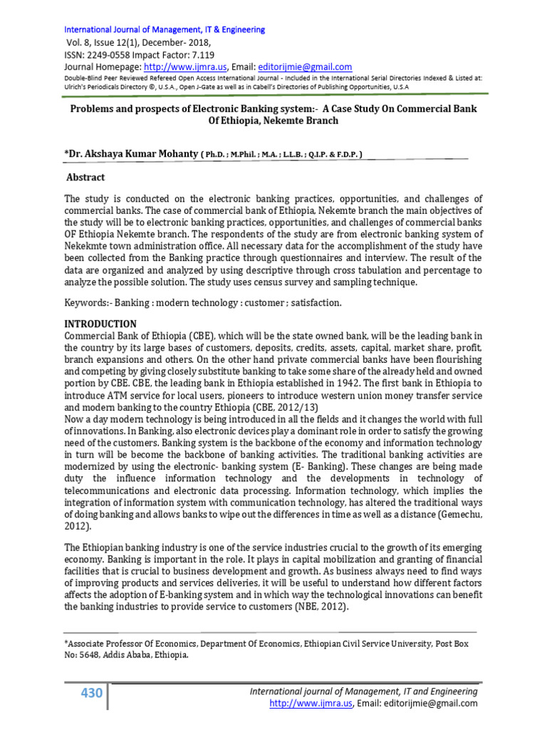 Problems and Prospects of Electronic Ban | PDF