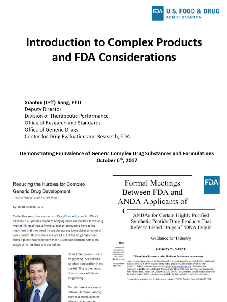 Introduction-to-complex-products-and-FDA-considerations-Presentation | PDF