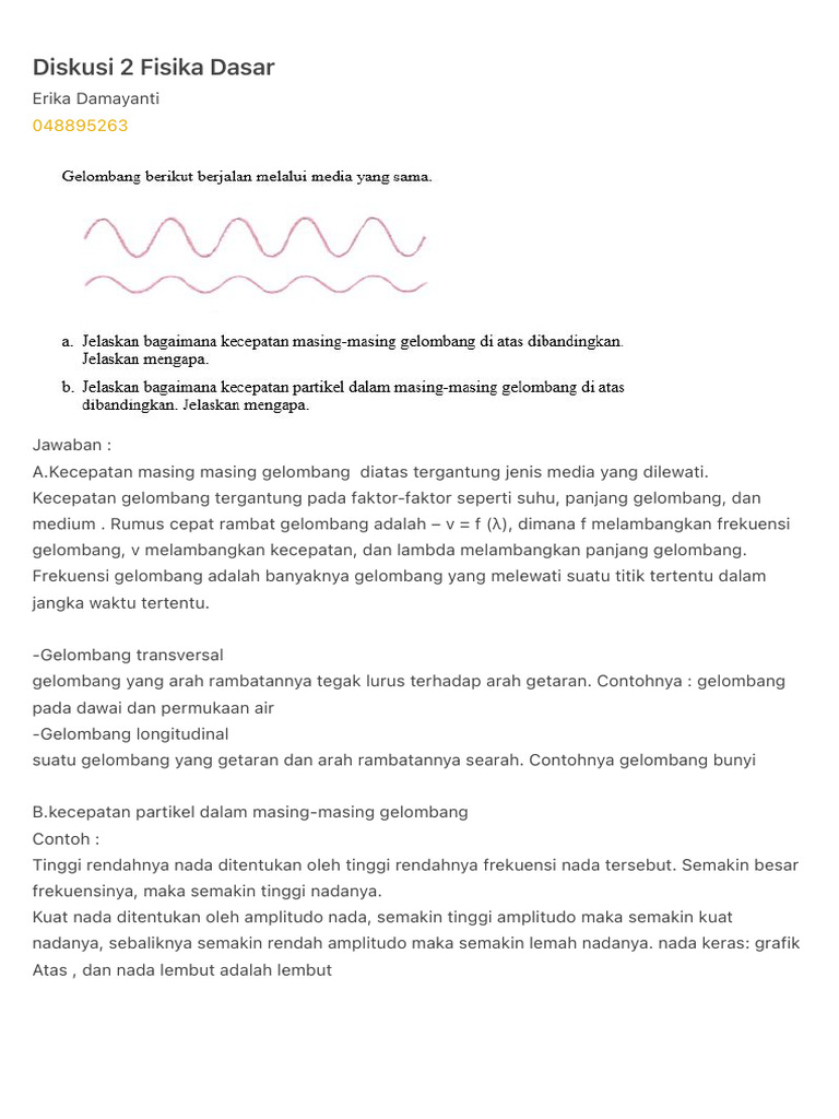 Diskusi 2 Fisika Dasar | PDF