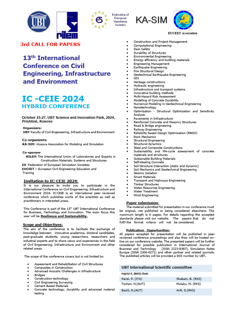 3rd Call For Paper IC-CEIE 2024 | PDF | Earthquake Engineering ...