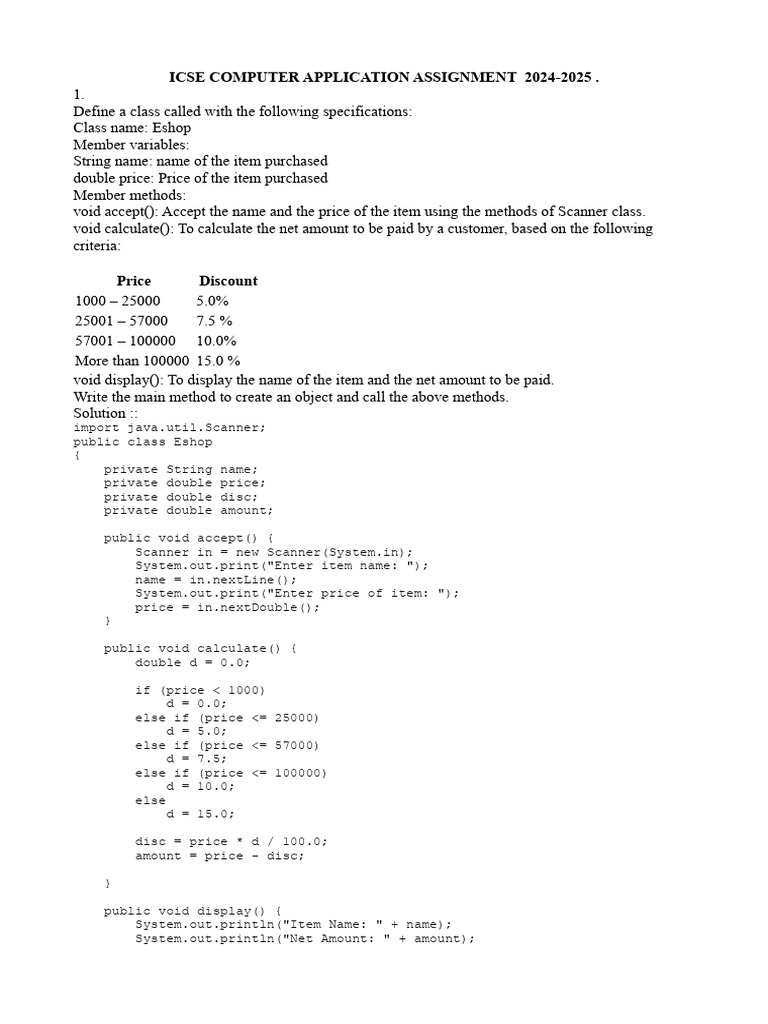 Icse Ca Assignament | PDF