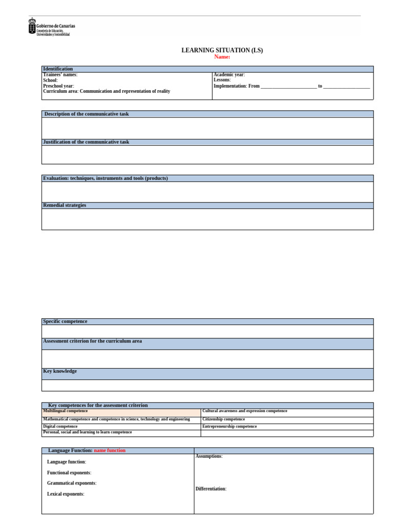 LEARNING SITUATION-plantilla-modelo | PDF