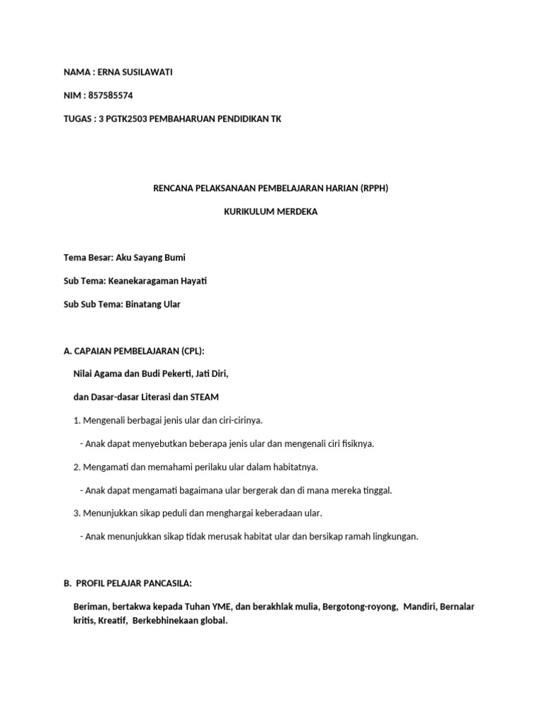 RPPH Tugas 3 Ular | PDF