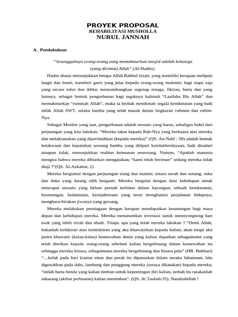 Proposal Musholla | PDF