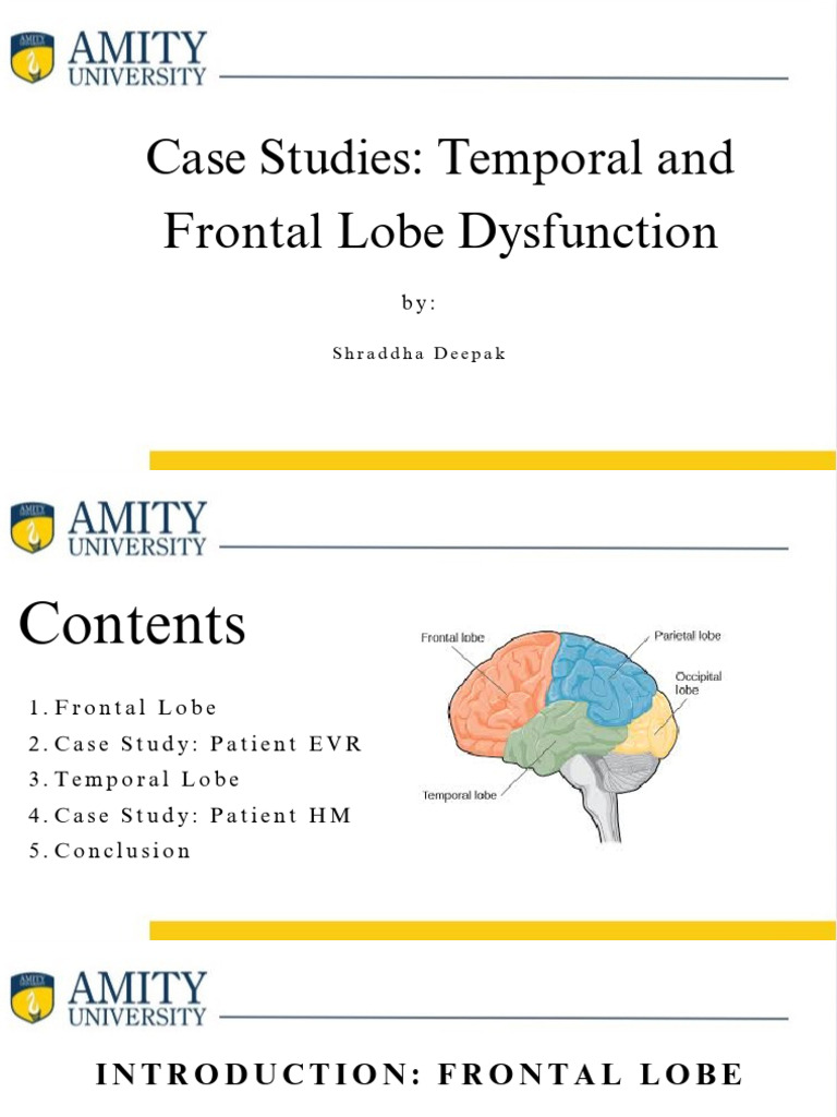 Case Studies Temporal and Frontal Lobe Dysfunction | PDF | Amnesia ...