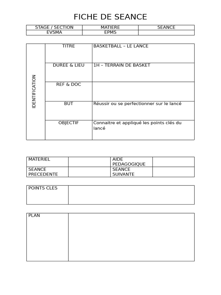 Fiche de Seance Sport | PDF