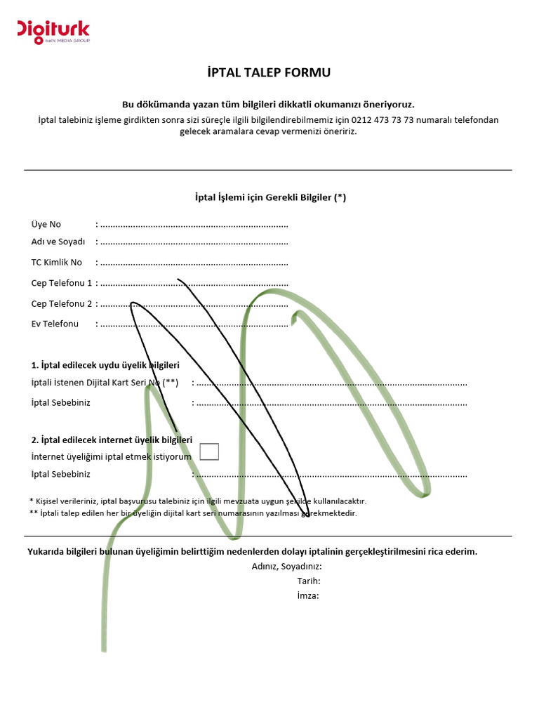 Iptal Basvuru Formu | PDF