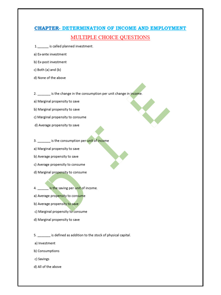 Determination of Income and Employment | PDF | Saving | Income
