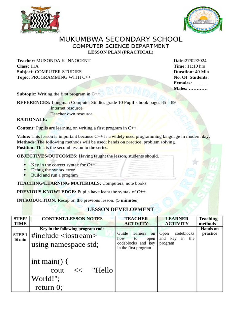 Introduction To Programming Lesson 3 | PDF