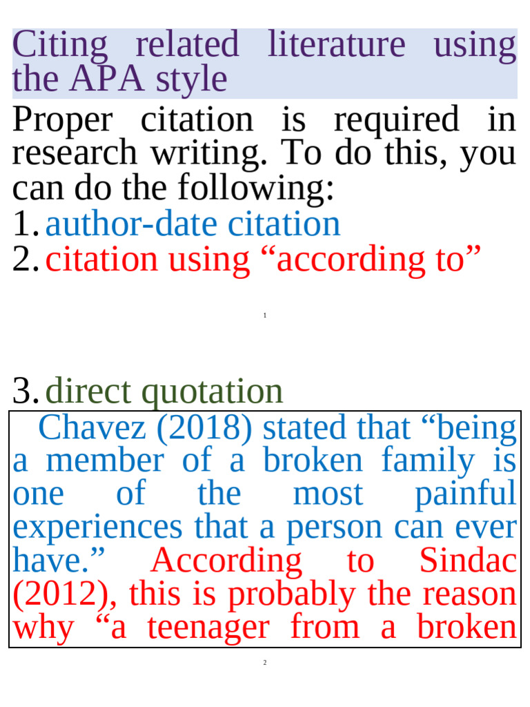 Lesson 14 - Citing Related Literature Using The APA Style | PDF