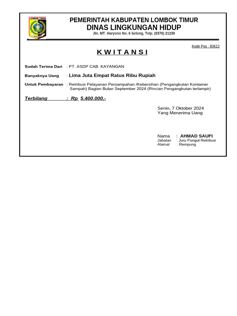 KWITANSI | PDF