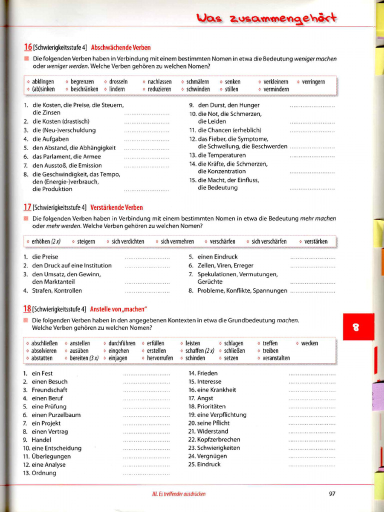 Abschwächend Verstärkende Verben Verb Machen | PDF