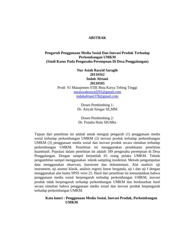 Abstrak Indonesia | PDF