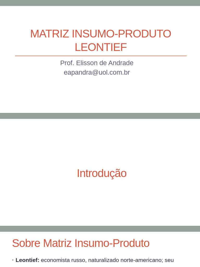 Aula 5 Matriz Insumo Produto | PDF