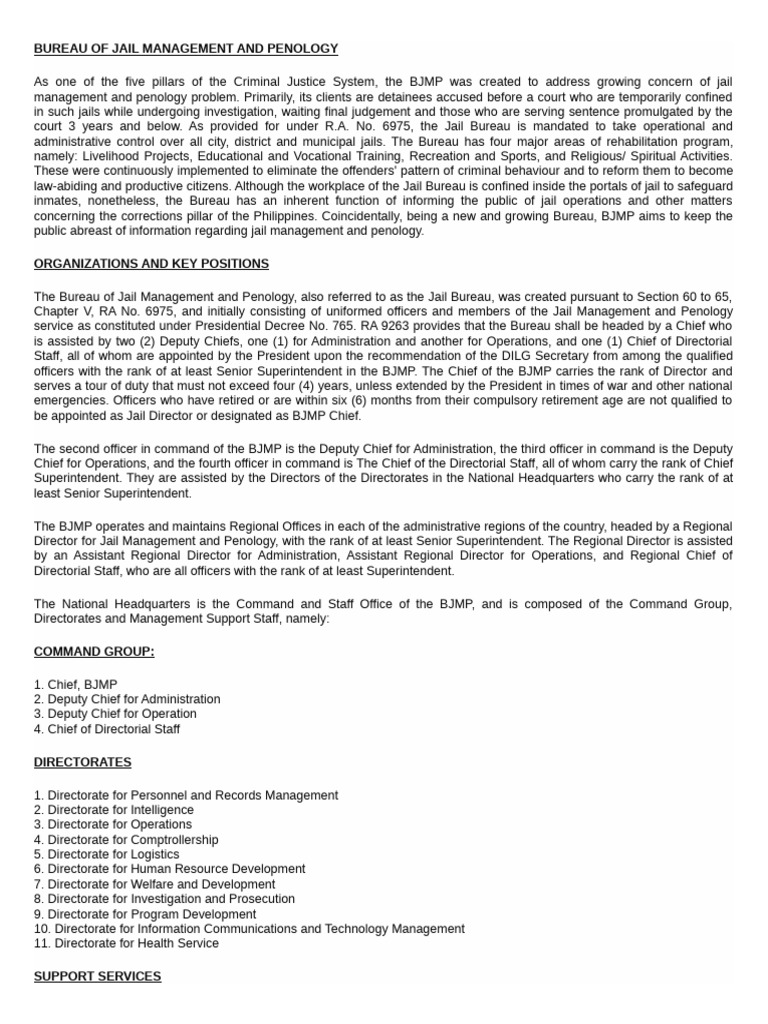 Bureau of Jail Management and Penology 1 | PDF