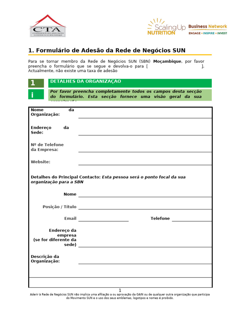 Formulário de Ades o Da Rede de Negócios SUN | PDF