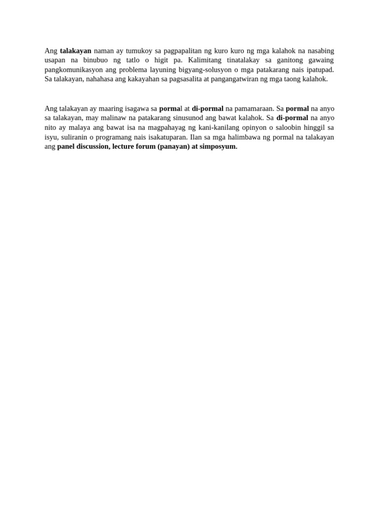 TALAKAYAN | PDF