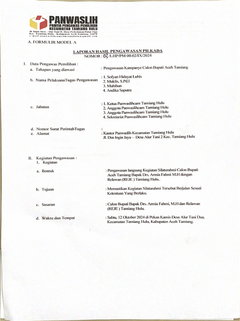 Laporan Hasil Pengawasan Pilkada | PDF