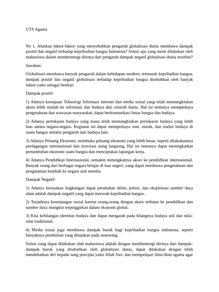UTS Agama | PDF