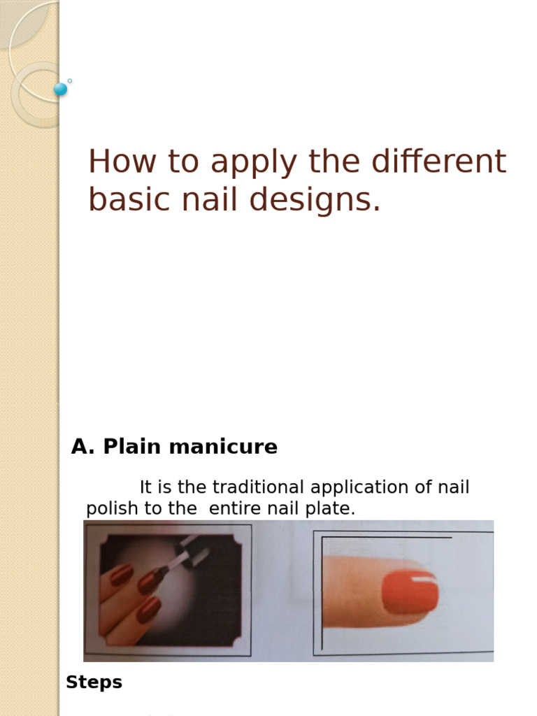 How to apply the different basic nail designs | PDF