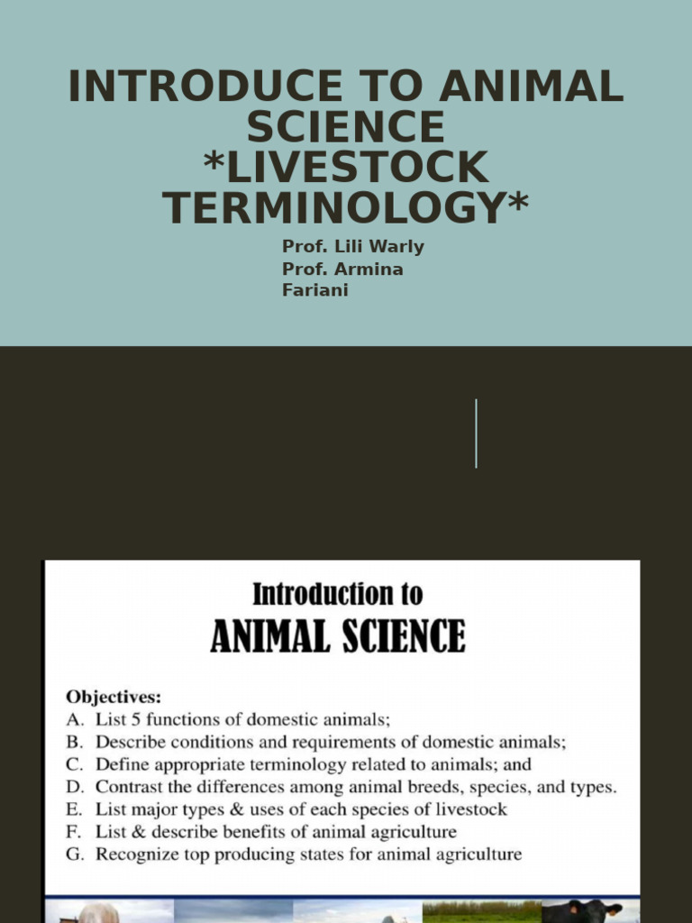 Terminology in Animal Science | PDF